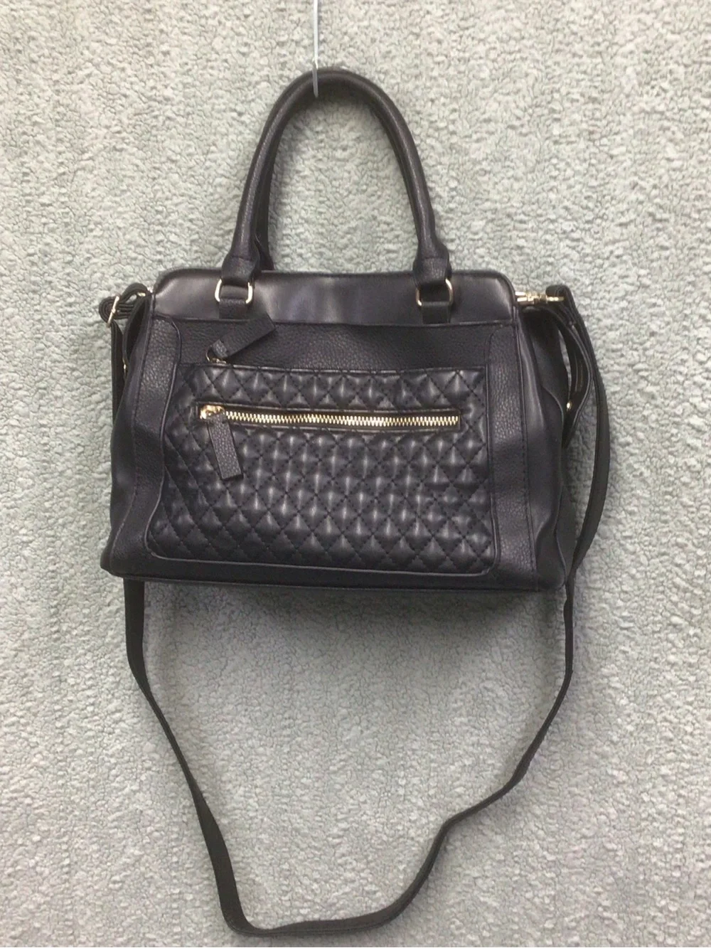 Source Unknown | Bags | Elegant Vintage Black Leather Satchel Purse ...